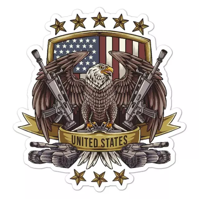 Usa Flag Tanks Eagle Sticker Indoor Outdoor Phone Decal Water Bottle ...