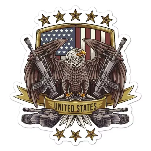 Usa Flag Tanks Eagle Sticker Indoor Outdoor Phone Decal Water Bottle ...