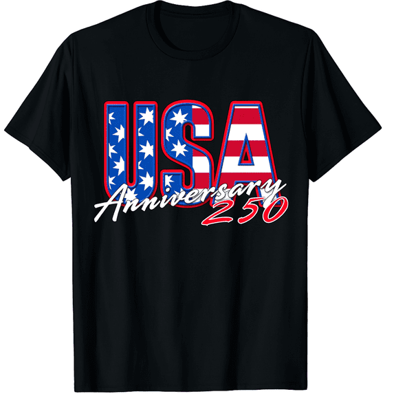 Usa Freedom 250 Years Unisex Tee Anniversary Flag Design 1776-2026 ...