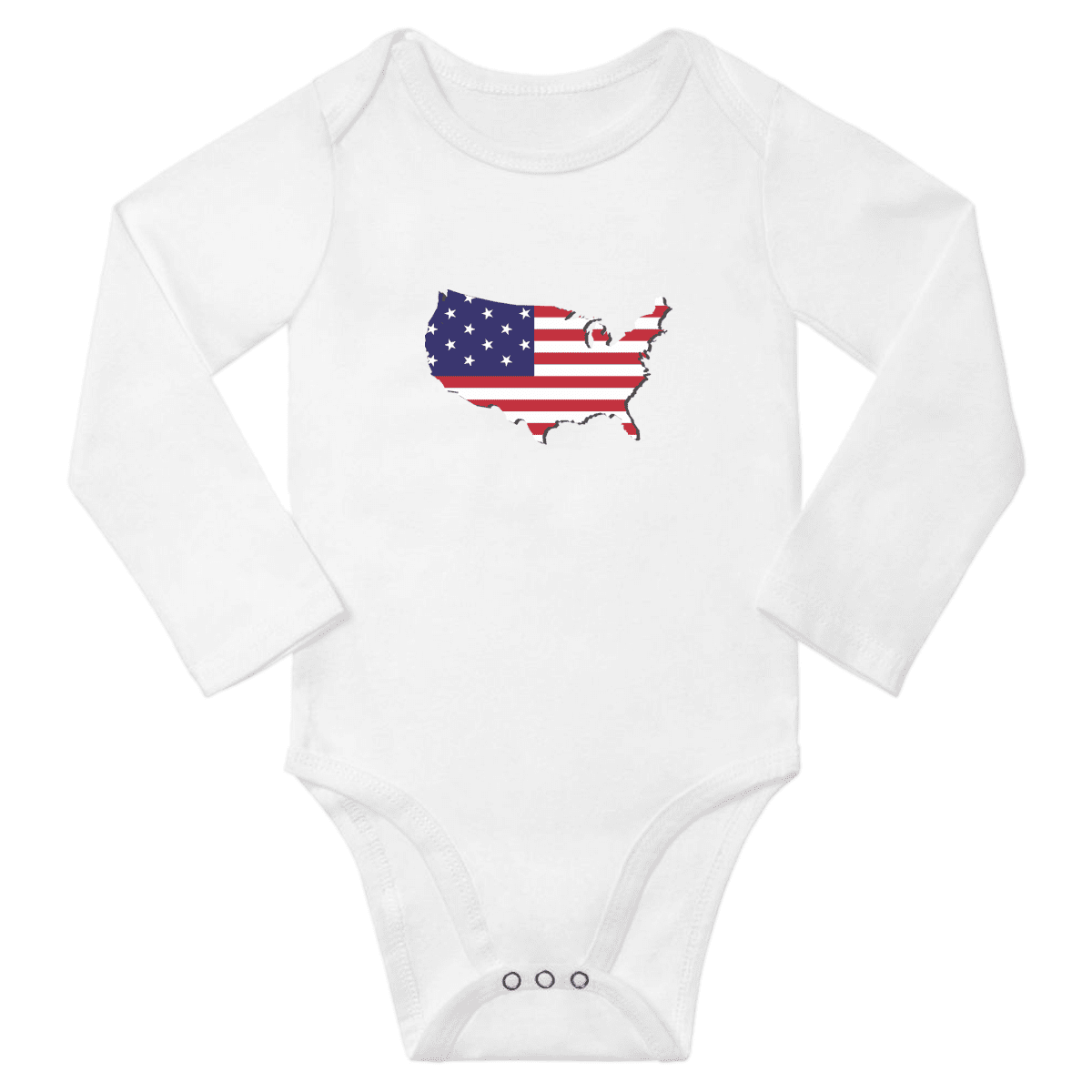 Usa Map Flag Funny Baby Long Sleeve Clothes Bodysuit Boy Girl Unisex ...
