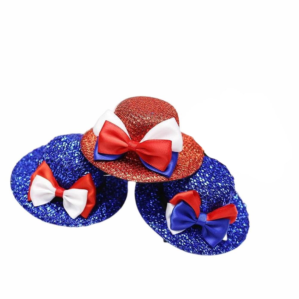 Usa National Day Hat Hair Clips for Kids Memorial Day Bow Hair Clip ...