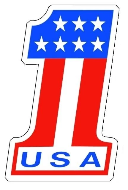 Usa Number # 1 American Flag Sticker Racing Sticker Laptop Stickerphone ...