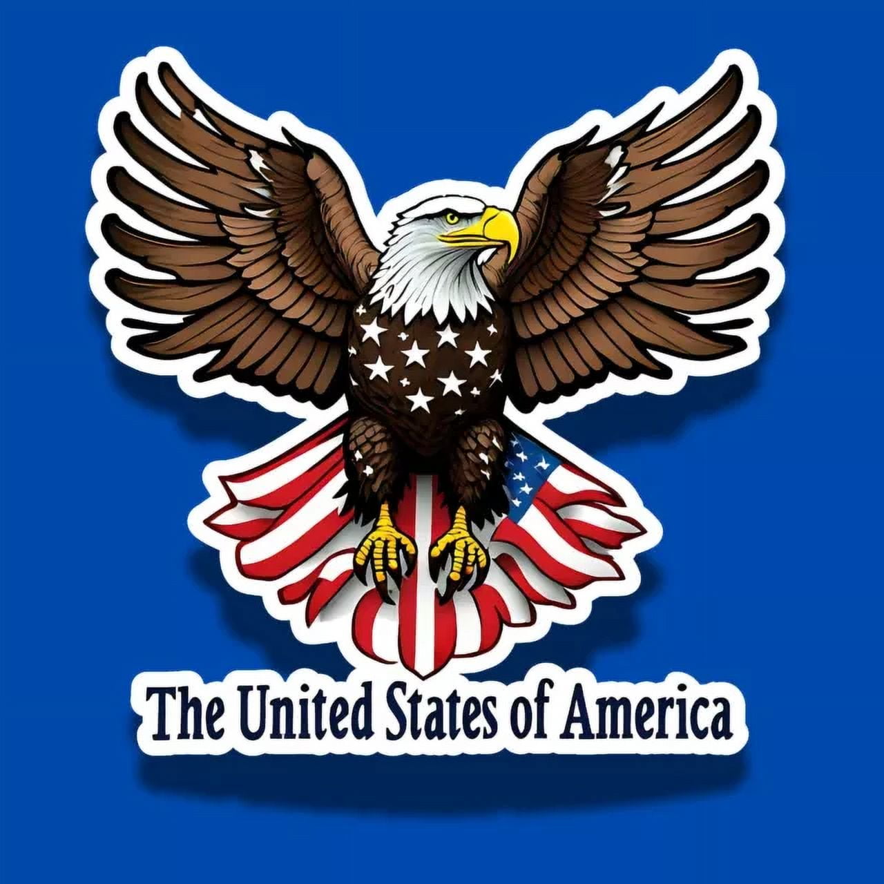 Usa Patriotic Flag Eagle Sticker Phone Decal Water Bottle Stickers Car ...