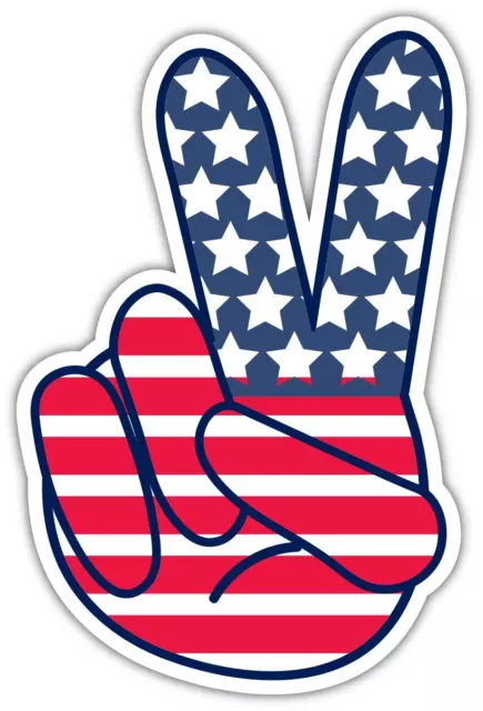Usa Peace Sign Patriotic Sticker Decal Laptop Wall Car Mug Laptopphone ...