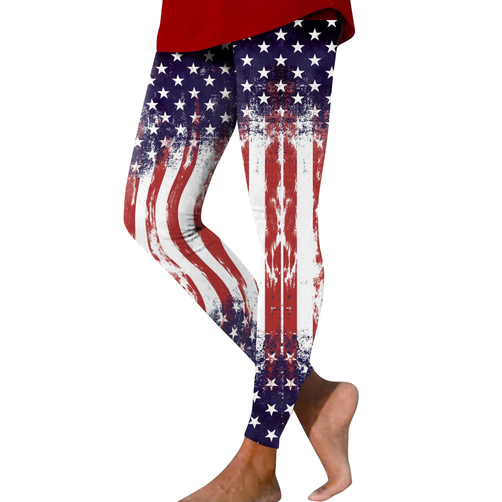 Usa Shirt American Flag Shirt Women Independence Day Capri Pants High ...