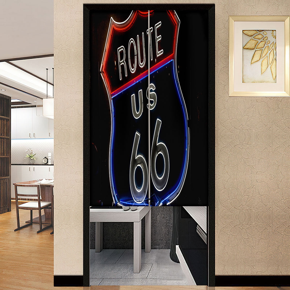 Usa Signal Door Curtains Sunset Dining Room Kitchen Partition Noren ...