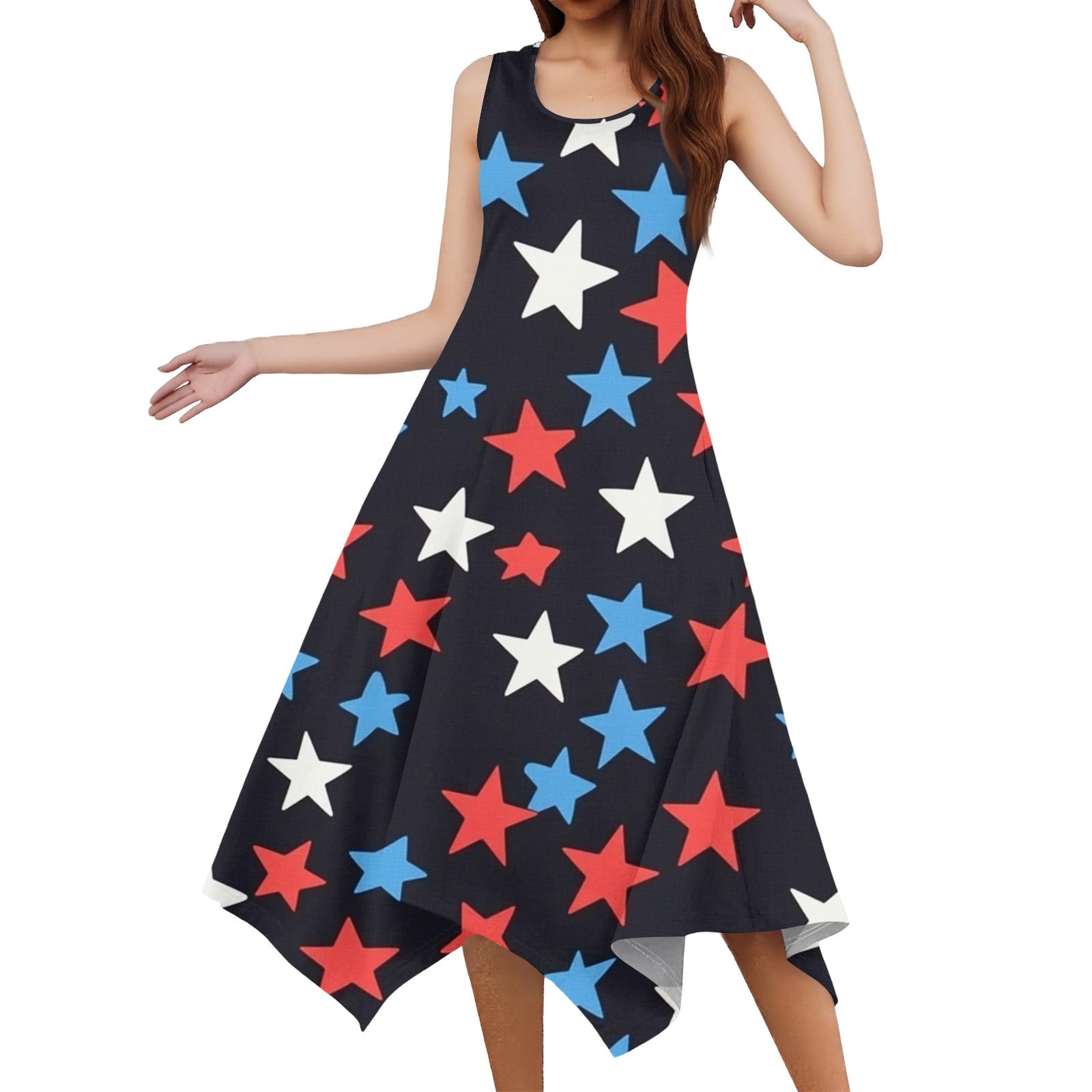 Usa Sundress for Women 2025 Patriotic Beach Maxi Dresses Plus Size ...