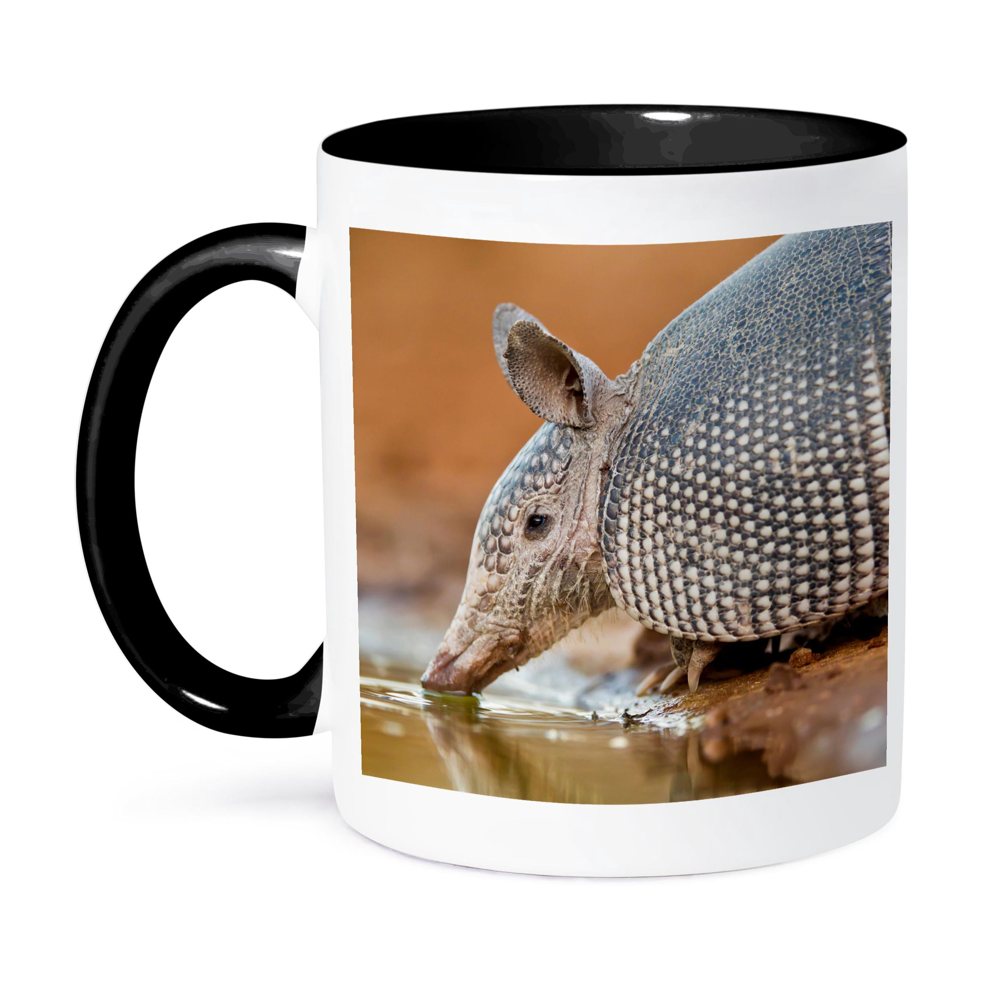 Usa, Texas, Santa Clara Ranch. Nine-Banded Armadillo Drinking., 11oz ...