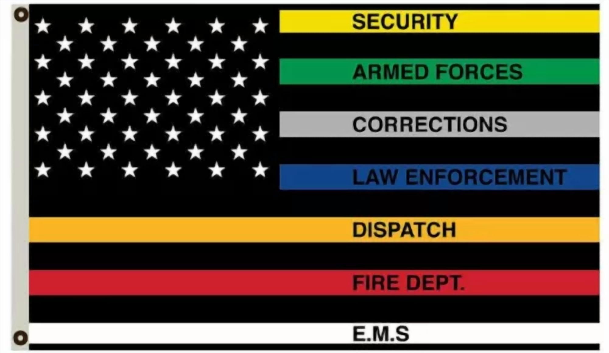 Usa Thin Line Multi Flag Red Blue Green Support Police Fire Usa 3X5Ft ...