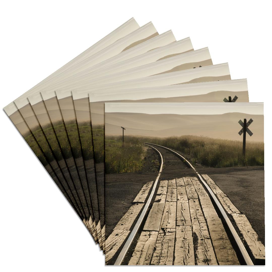 3drose, Usa, Wa, Palouse, Railroad, Tracks, Set of 8 Ceramic Tile ...