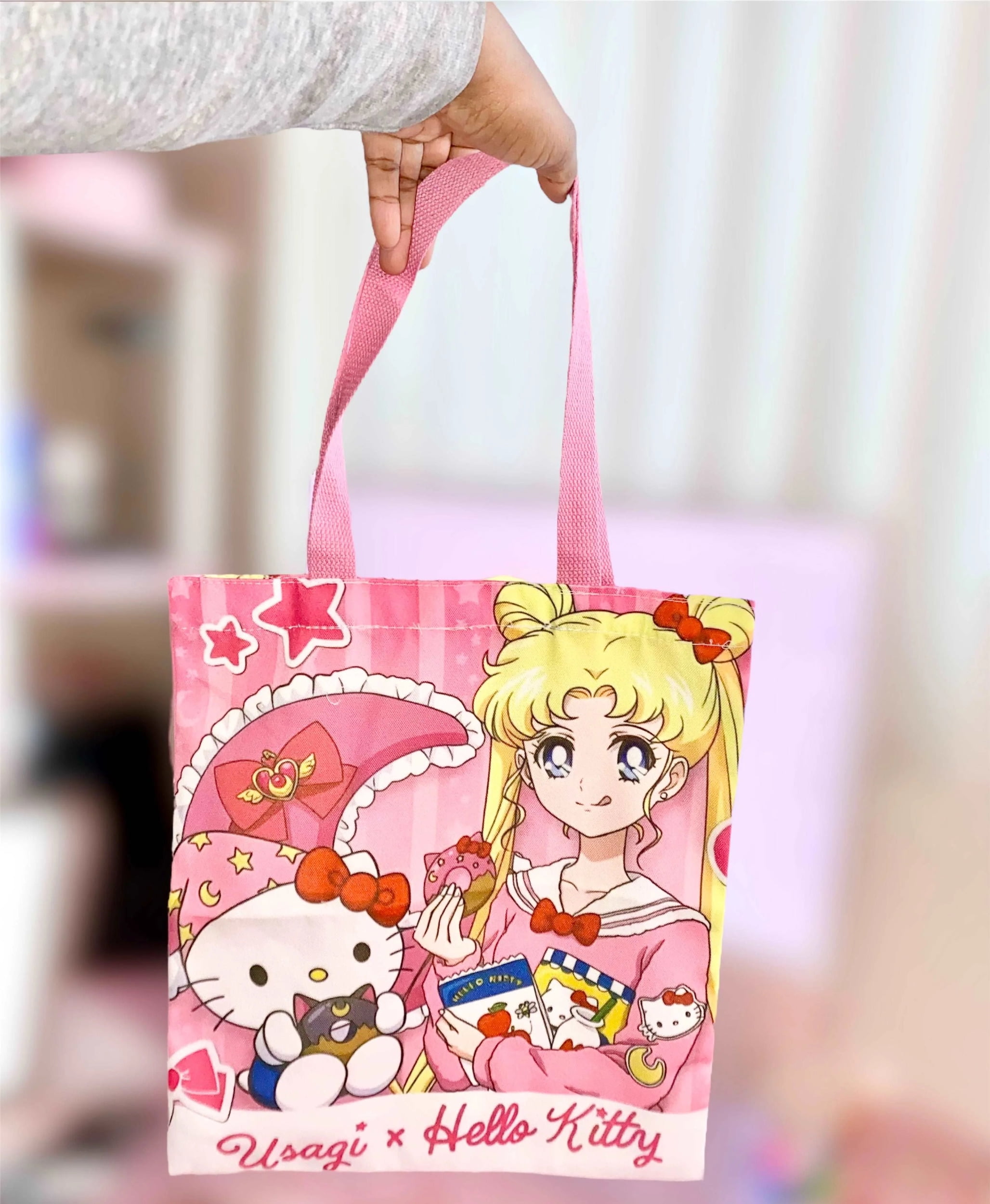 Usagi Tsukino x Hello Kitty Pink Canvas Tote Bag - Walmart.com