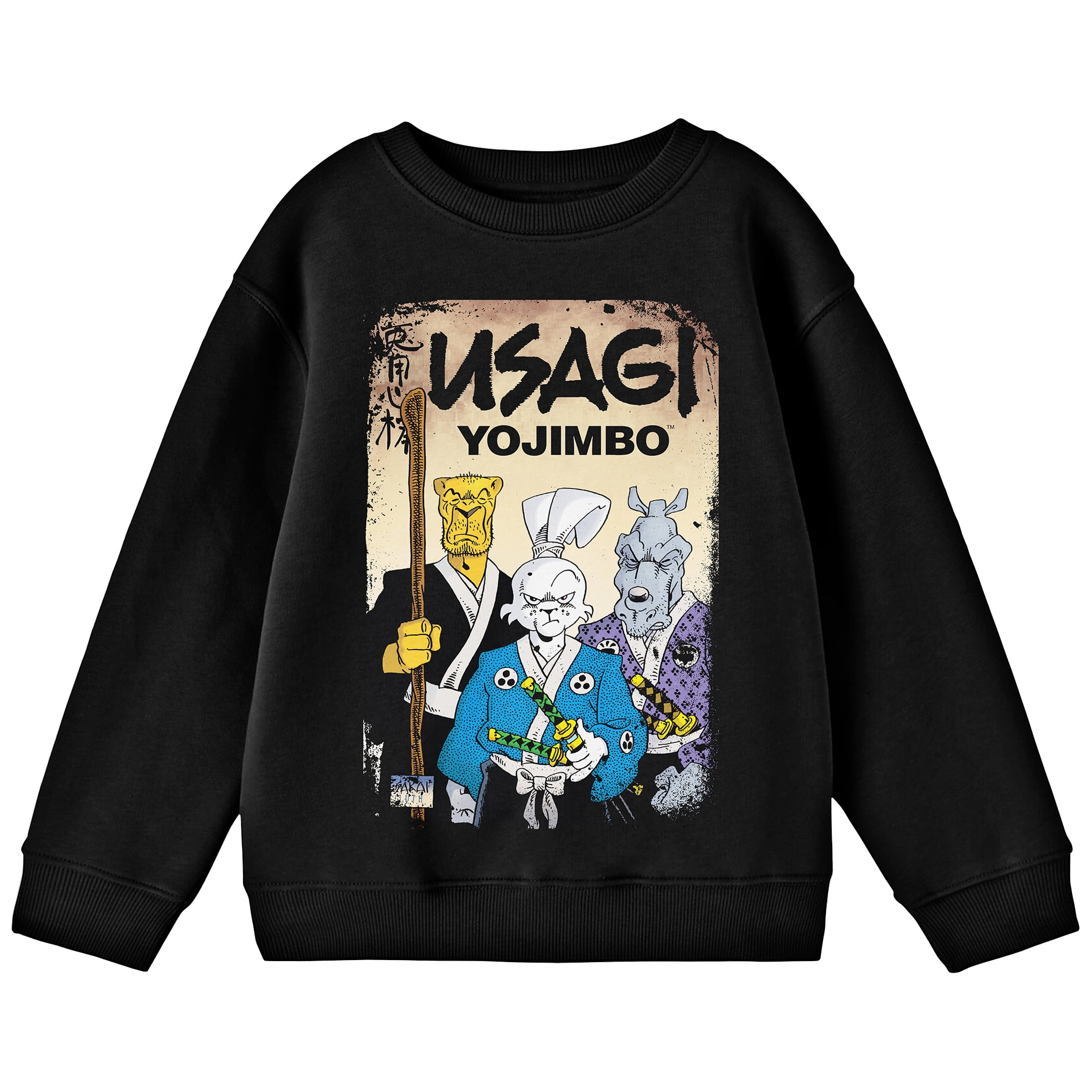 Usagi Yojimbo with Gen and Sanshobo Key Art Youth Black Long Sleeve Tee ...