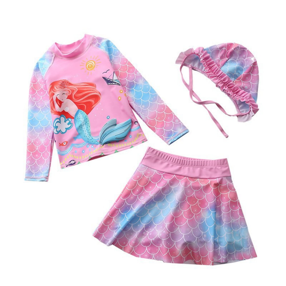 Usaibhir 1-6T Toddler Girls Rash Guards Swimsuit 3 Pieces Bathing Suits ...