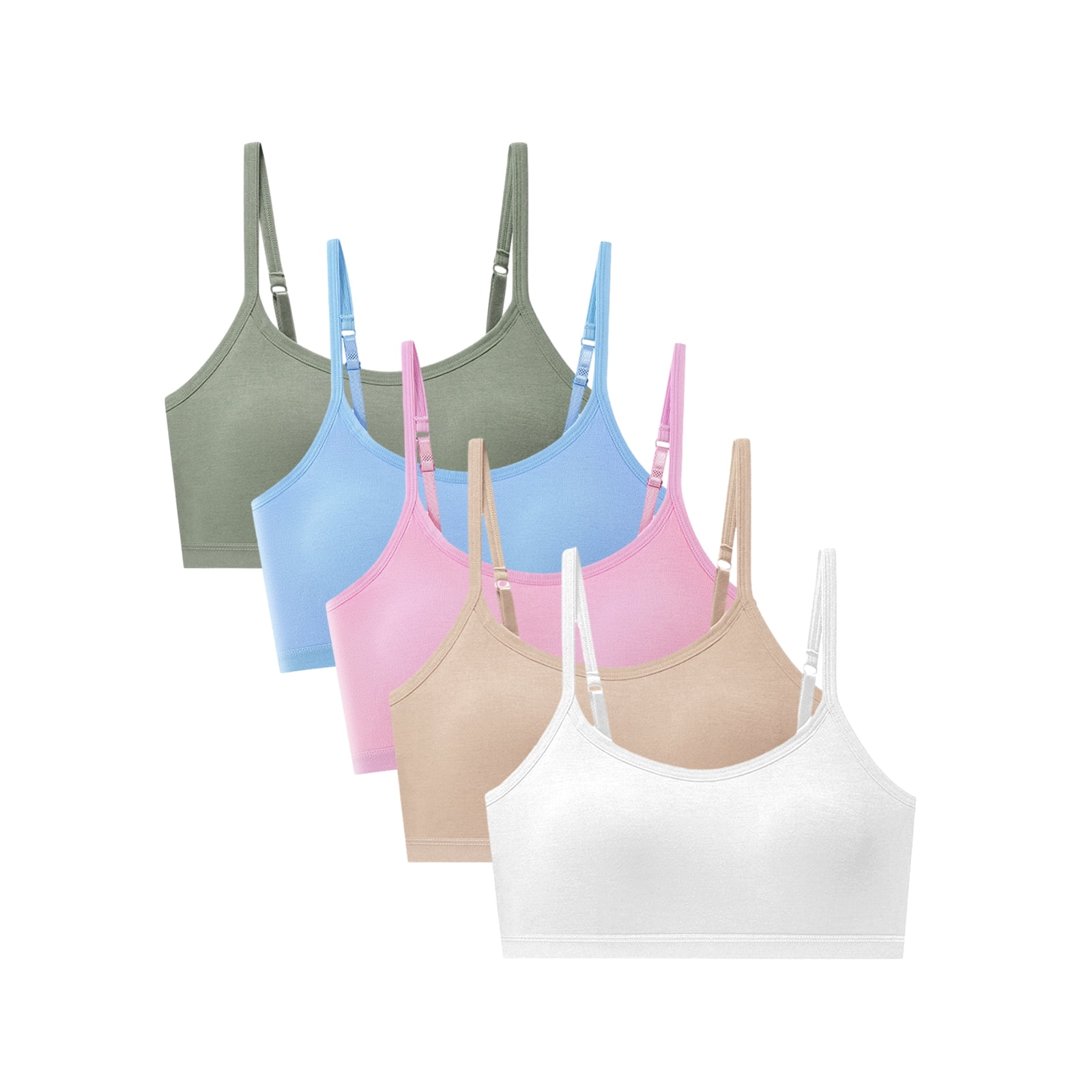 Usaibhir 10-18T Girls Adjustable Strap Solid Color Training Bra Sets ...
