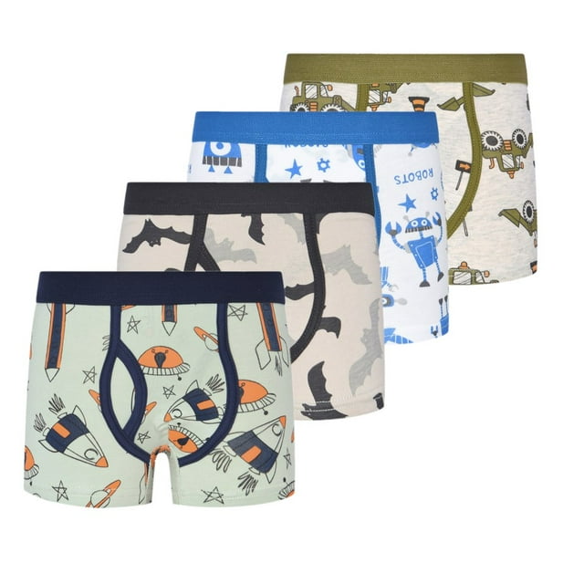 Usaibhir 4-Pack Toddler Little Boys Casual Boxers Briefs Kids Cotton ...