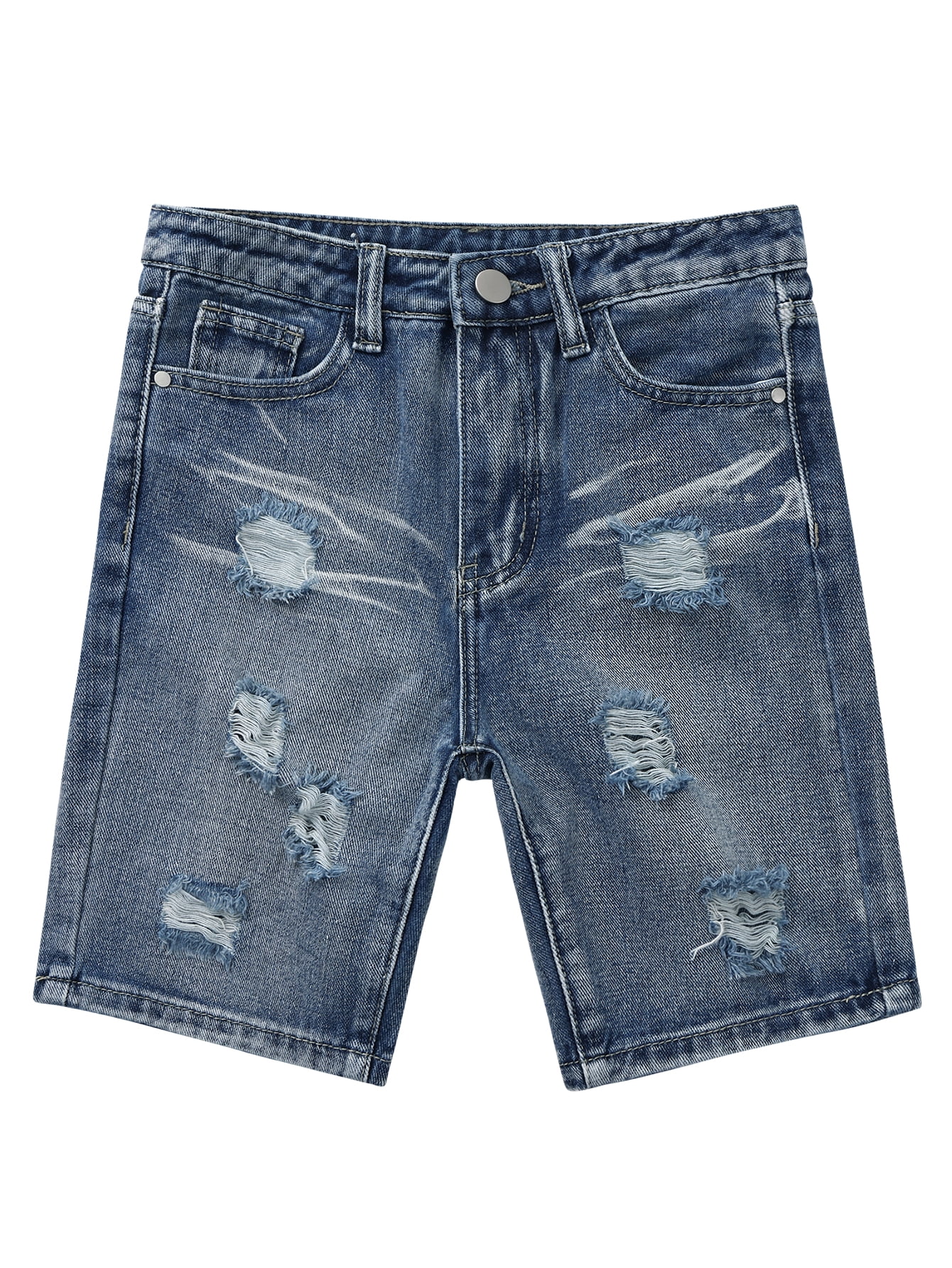 Usaibhir Little Big Boys Denim Shorts,Elastic Waistband Inside Ripped ...