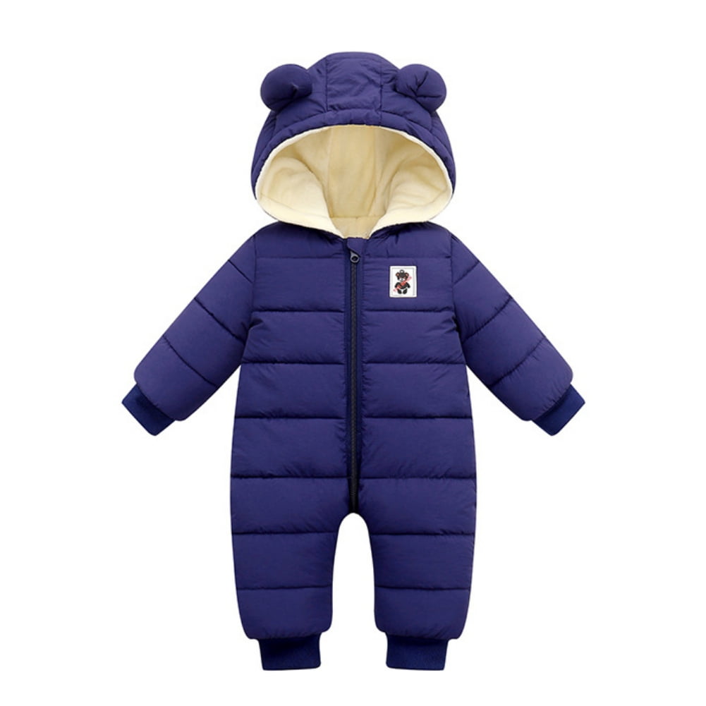 Usaibhir Newborn Baby Snowsuit Winter Coat Fleece Lining Warm Hoodie ...