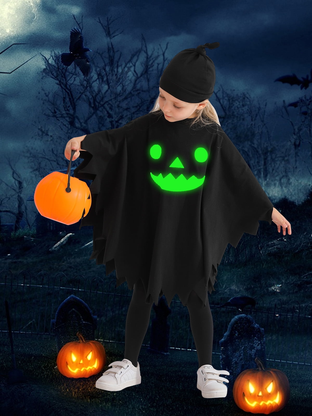 Usaibhir Unisex Kid Girl Boy Halloween Hood Cape Cloak Costume Ghost ...