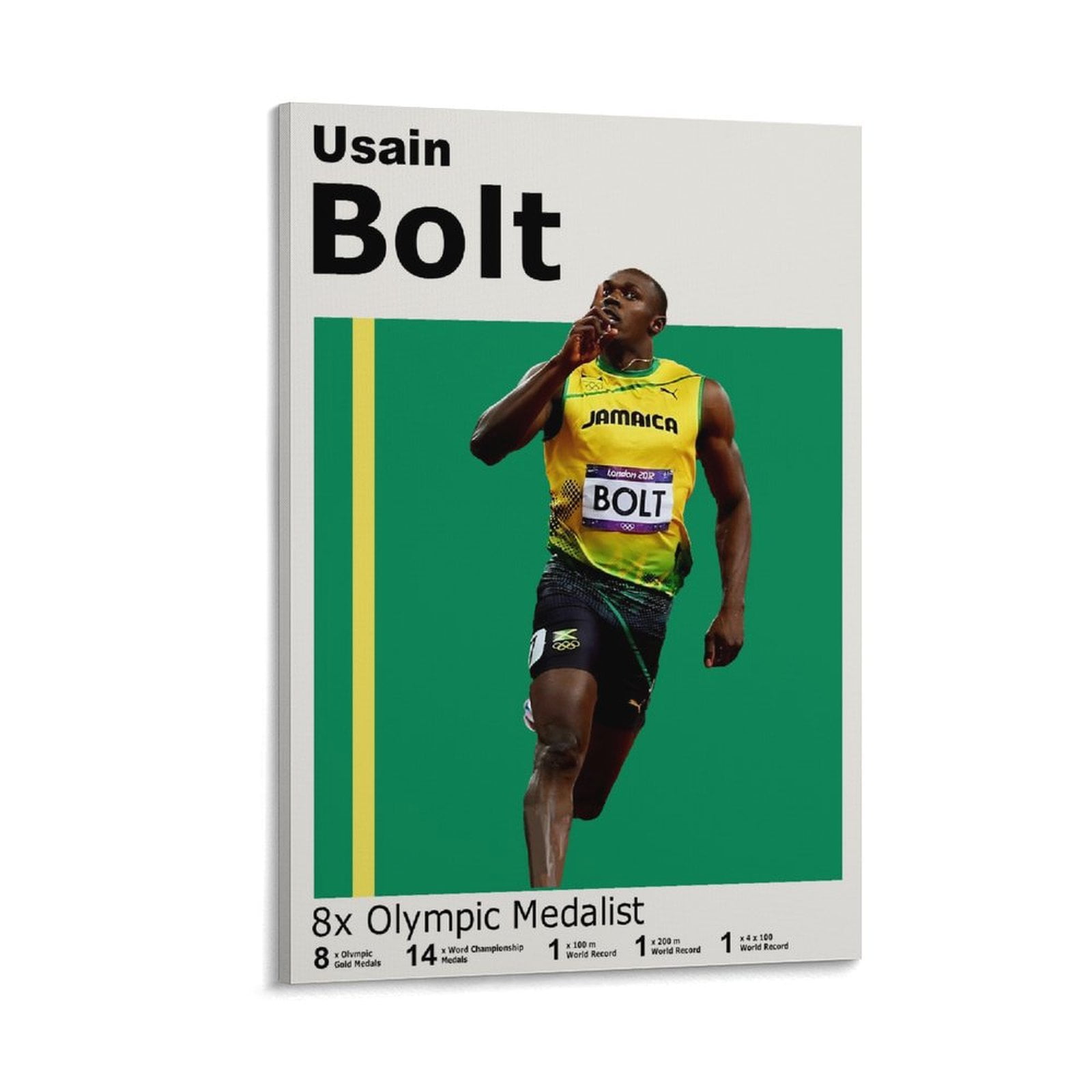 Usain Bolt Male Track And Field Athlete Poster (53) Art Poster Canvas ...