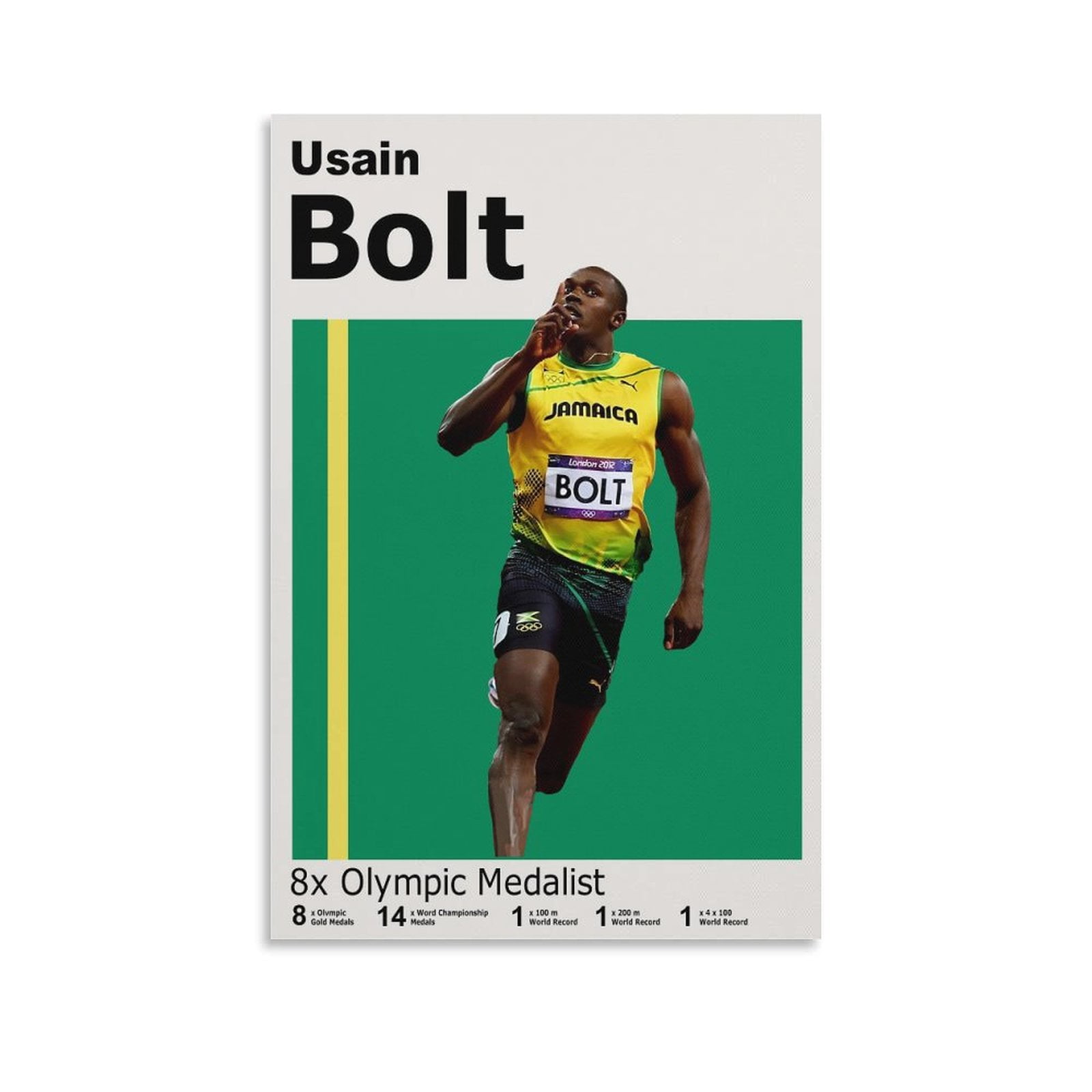 Usain Bolt Male Track And Field Athlete Poster (53) Canvas Poster Wall ...