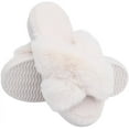 Usavemo 2 Pairs Womens Fuzzy Slippers House Slippers Furry Slippers ...