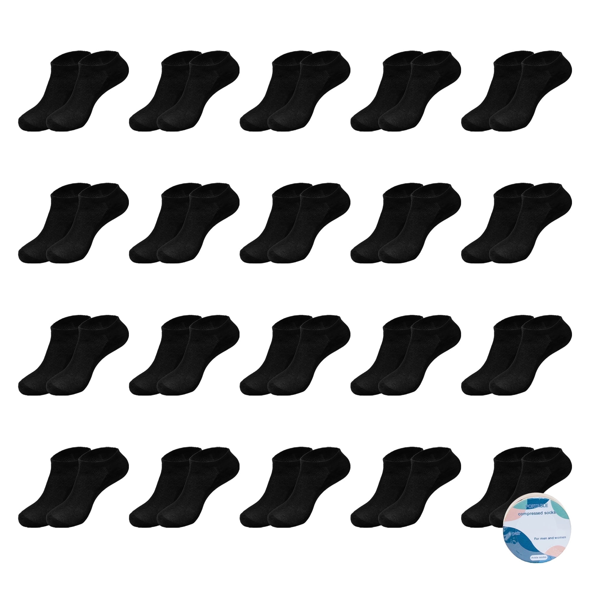 Usavemo 20 Pairs Portable Disposable Socks Compressed Ankle Socks ...
