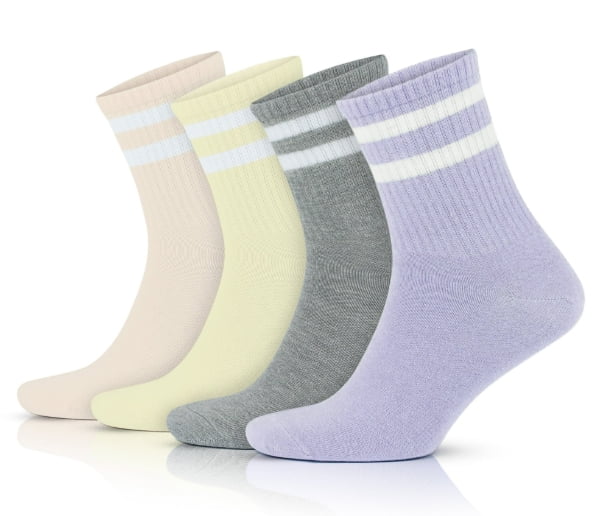 Usavemo 30 Pairs Womens Colorful Quarter Socks Athletic Moisture ...