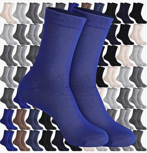 Usavemo 60 Pairs Quarter Socks Bulk Pack Various Value Sock Moisture ...