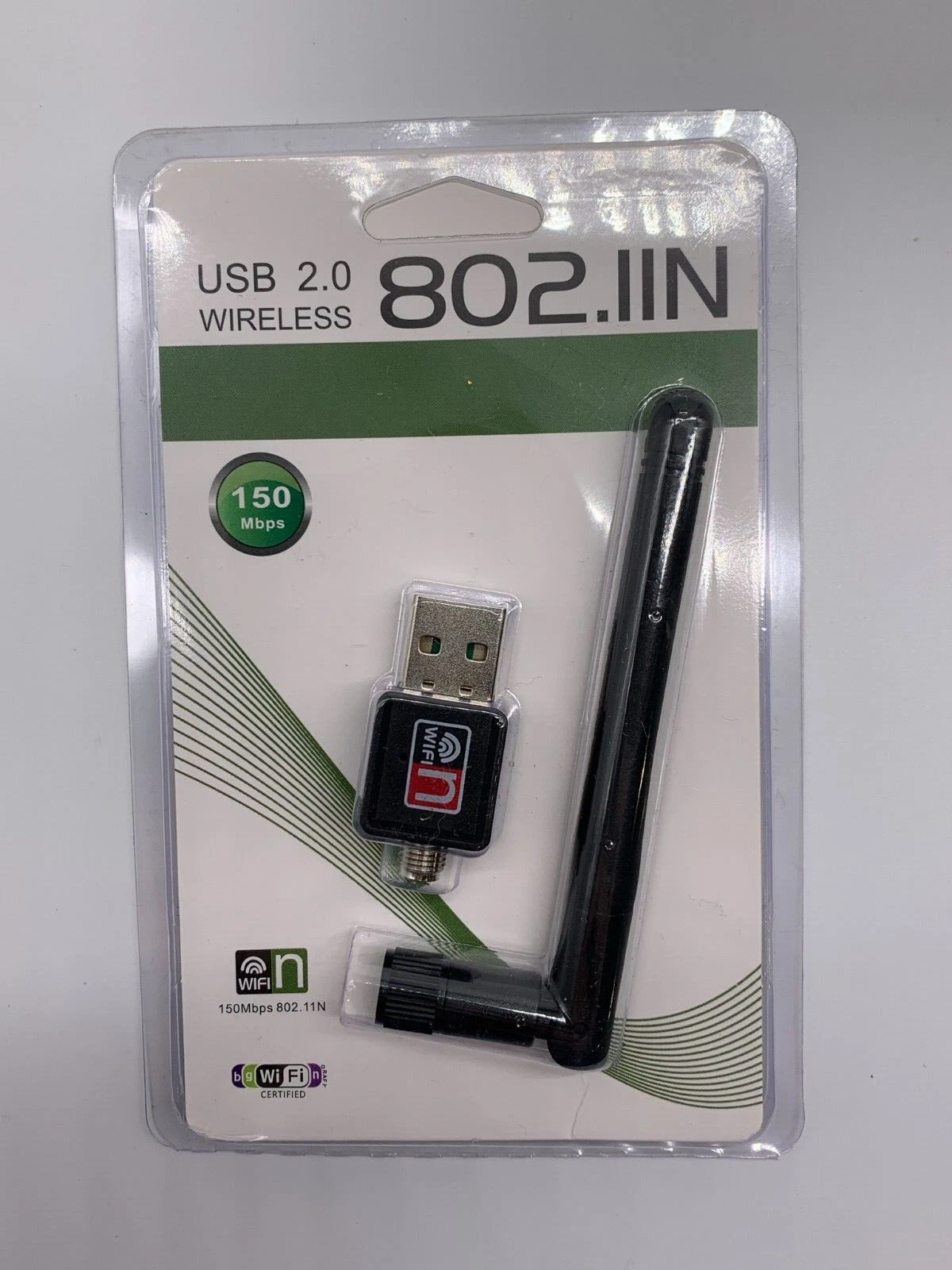 Usb 2.0 Wireless 802.Iin W-Fi Network Dongle Adapter 150 Mbps Black ...