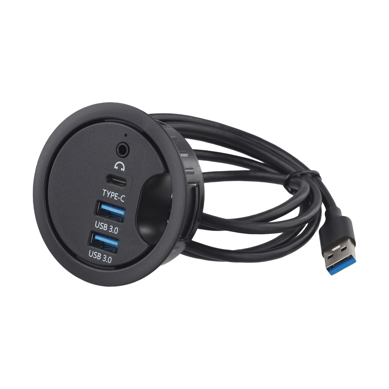 Usb 3 0 Dual Audio Interface Hub Desk Grommet Splitter For Headphone ...