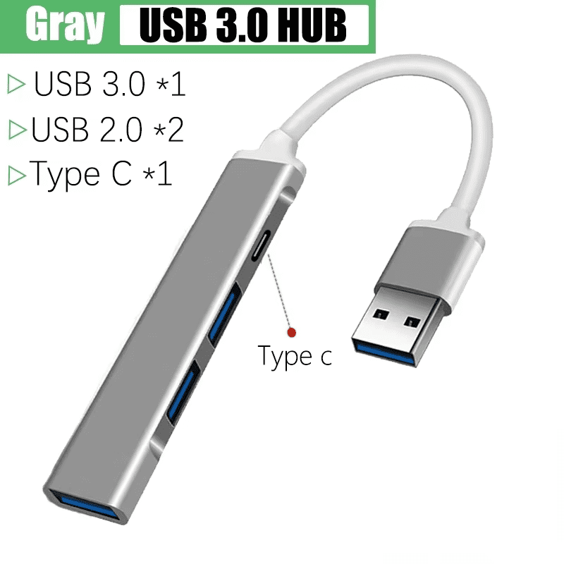 Usb 3.0 Hub USB C Hub Adapter 4 Port Multi Docking Station Mini USB HUB ...