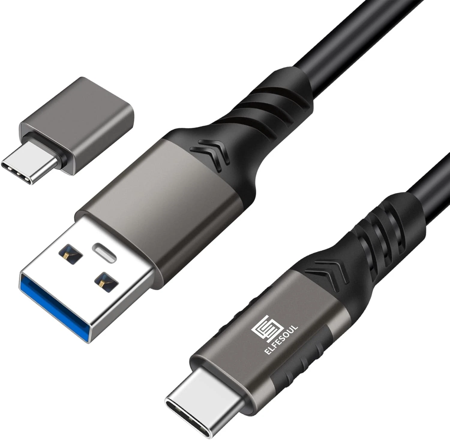 Usb C Cable 6.6Ft, Usb-A To Usb-C 3.1 3.2 Black(1-Pack) - Walmart.com