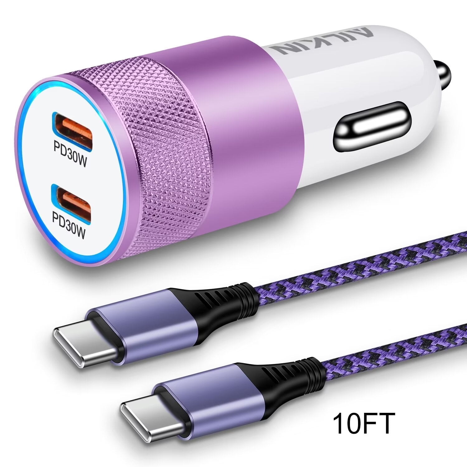 Usb C Car Charger Fast Charging,AILKIN PD 60W Dual Usb Car Charger ...