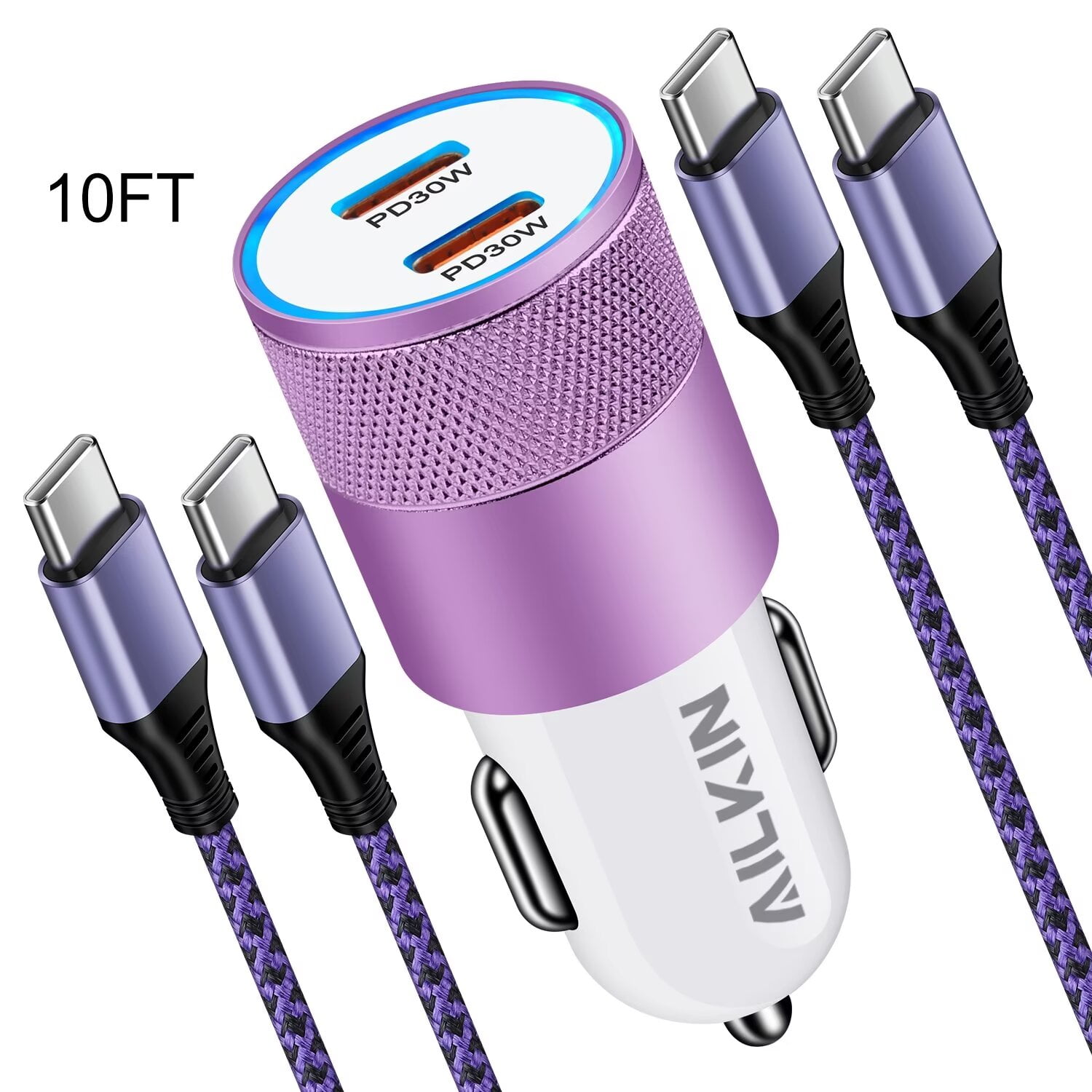 Usb C Car Charger Fast Charging,AILKIN PD 60W Dual Usb Car Charger ...
