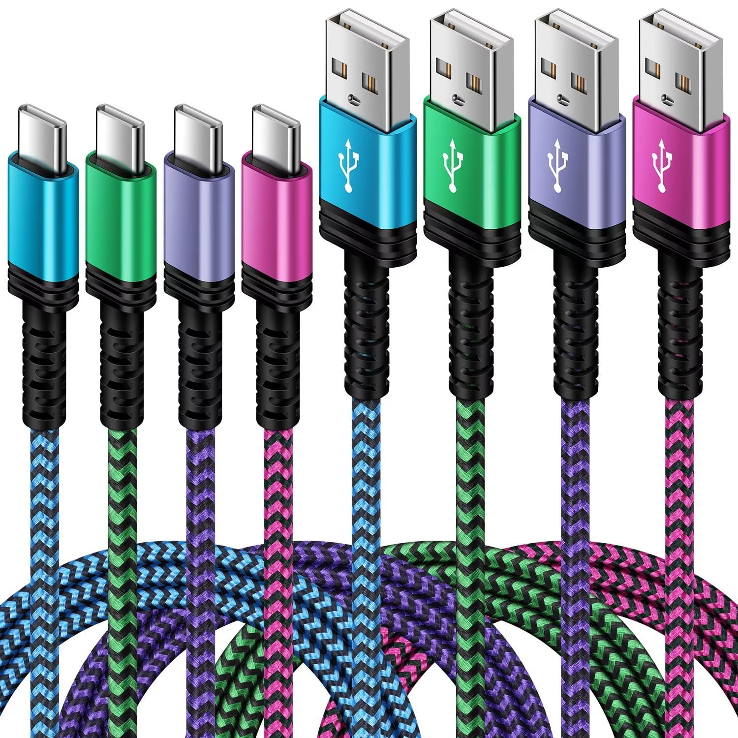 AILKIN 6ft USB-C Charging Cables 4PACK - Fast, High Speed, Android ...
