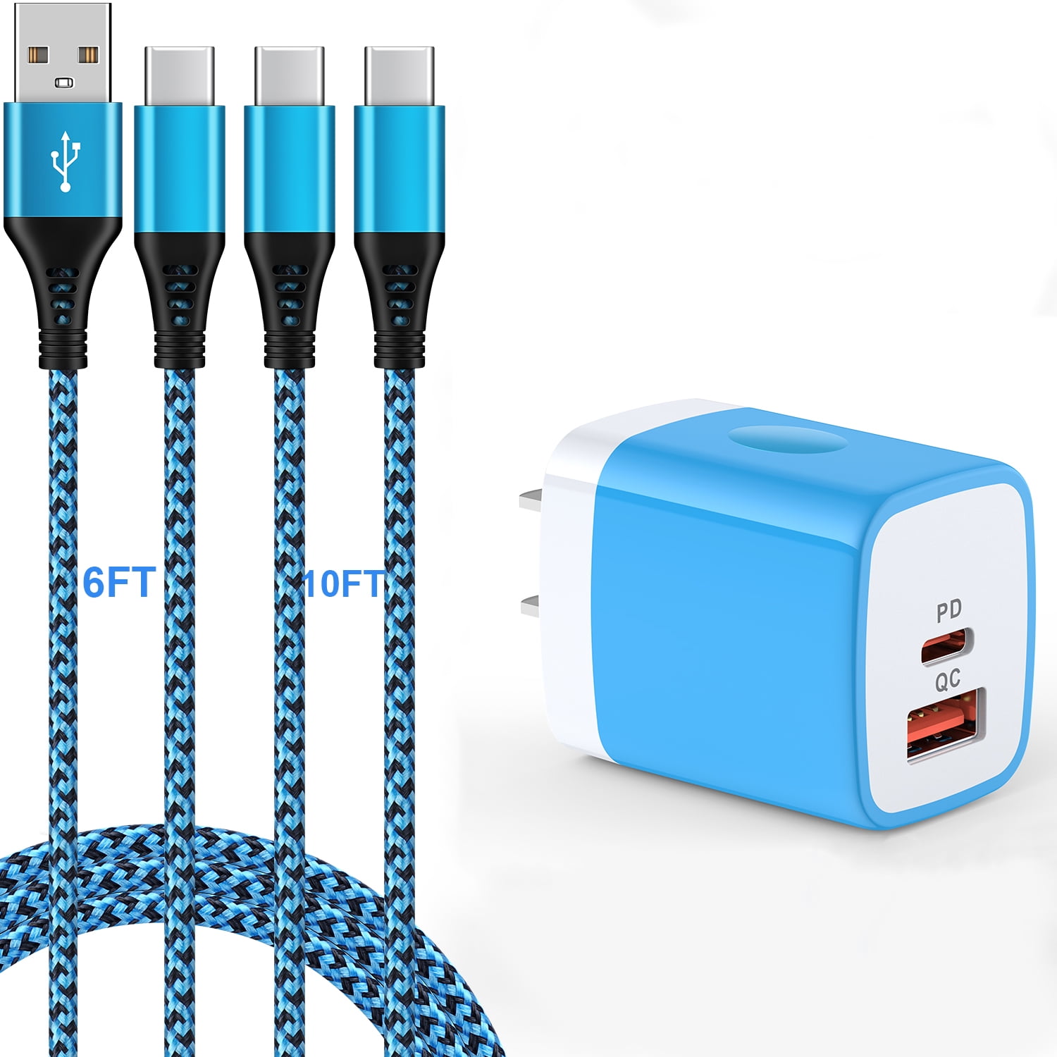 Usb C Super Fast Charger Block,HopePow2PACK 20W+QC Type C USB C Charger ...