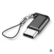 Black Micro USB to USB Type-C Adapter - Walmart.com