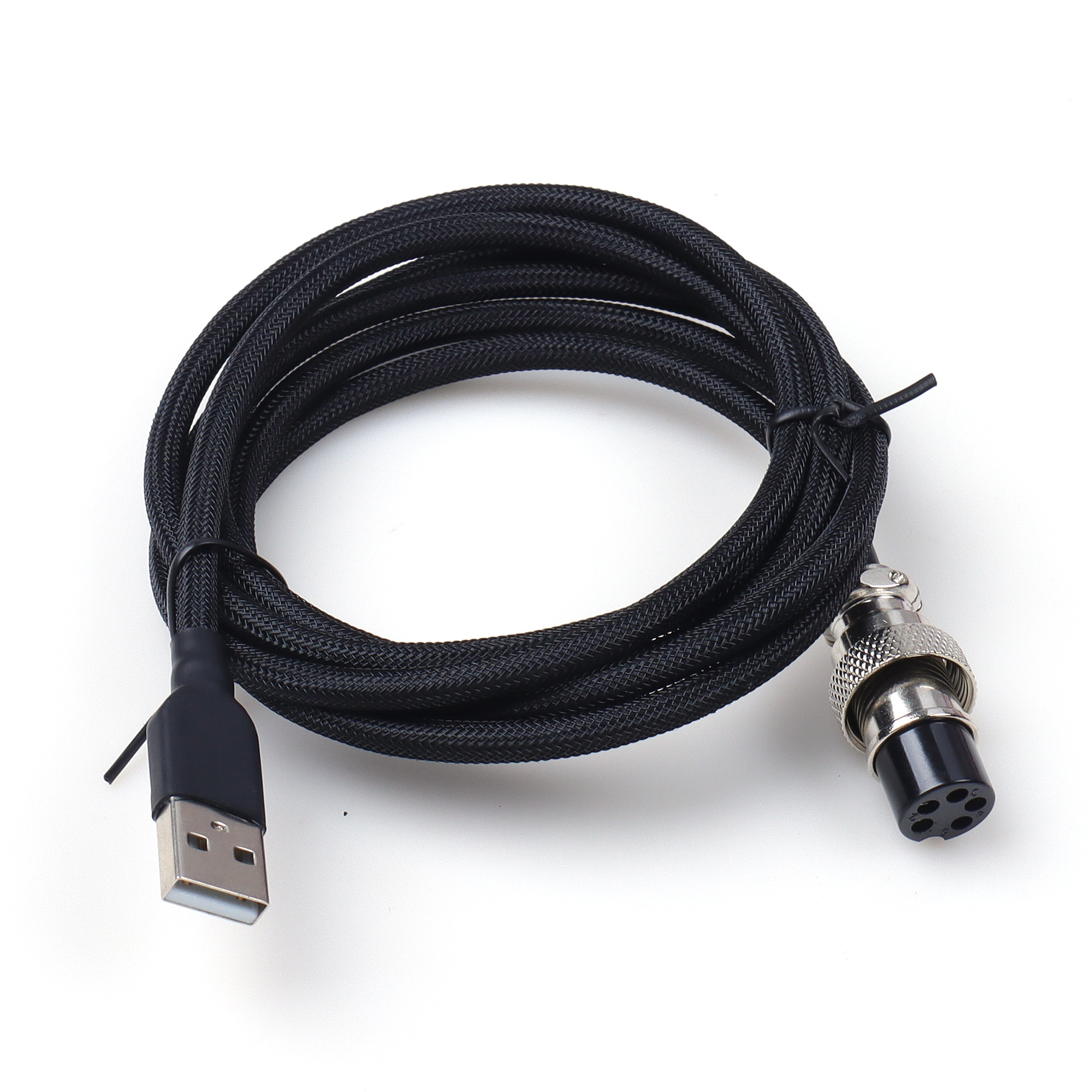 Usb Cable c Aviation to Usb GX16 Nickel Keyboard Coiled Cable Black ...