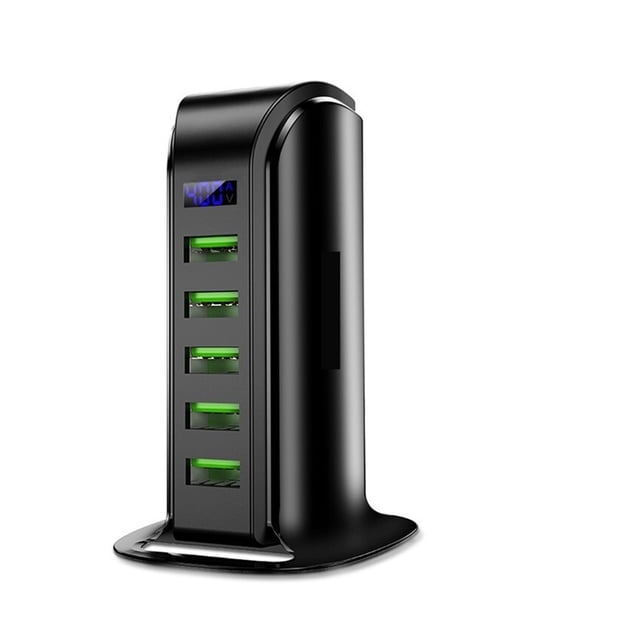 Usb Charger,5 Port Led Display Multi Usb Charging Station Dock ...