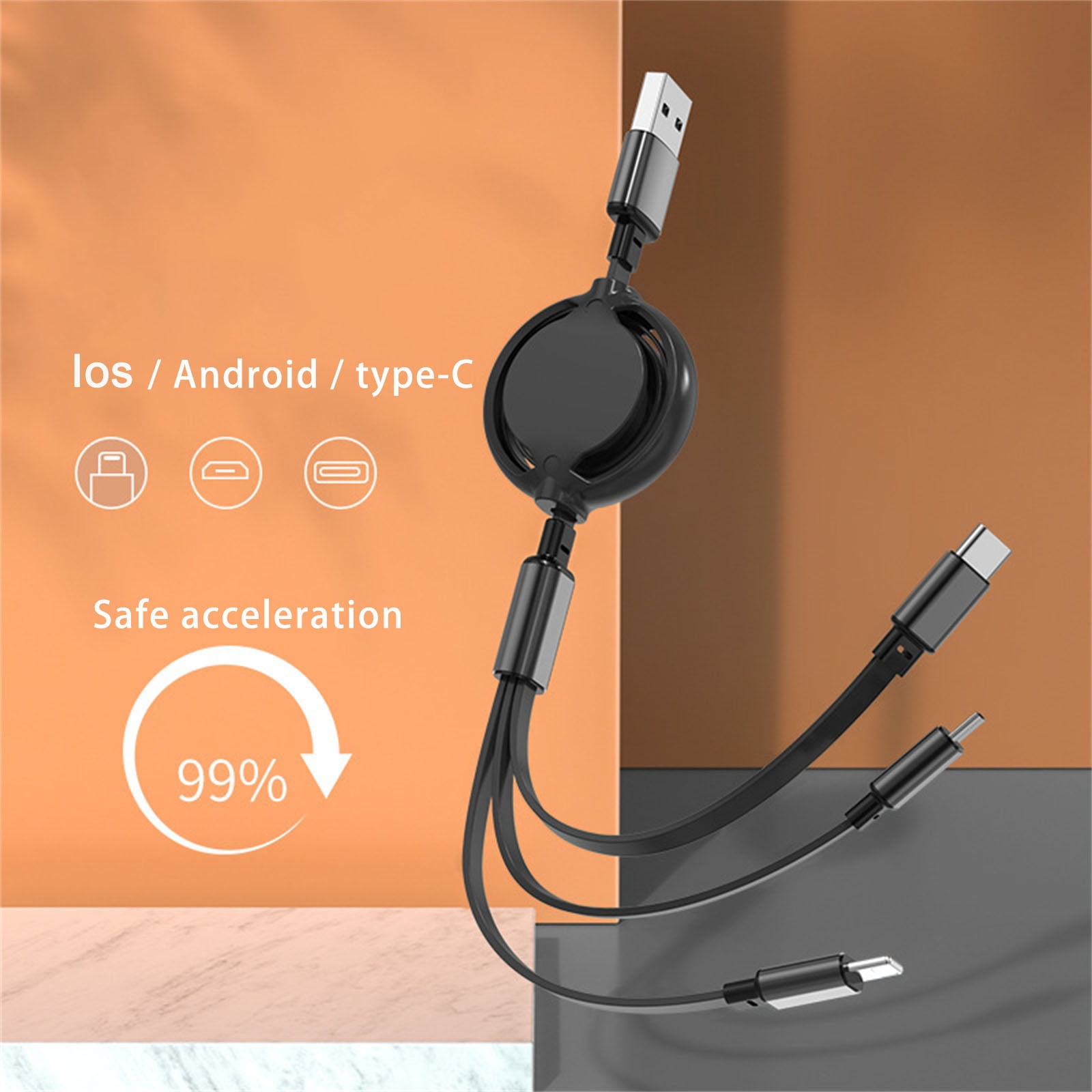 Usb Charger Cable Clearance, Five Gear Retractable 3 in 1 Usb Cable ...