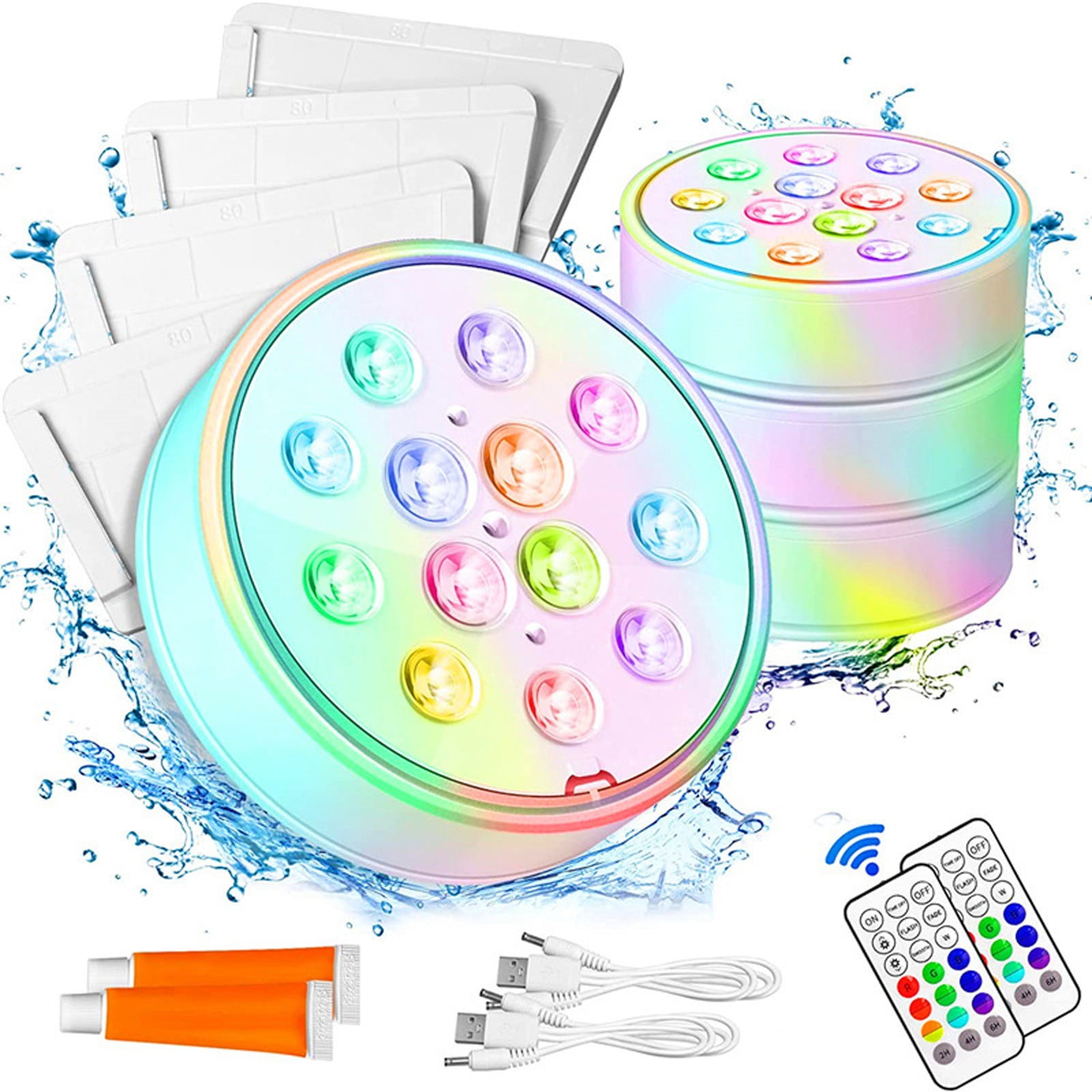 Usb Charging Led13 Lights Rgb Color Changing RF Remote Control Diving ...