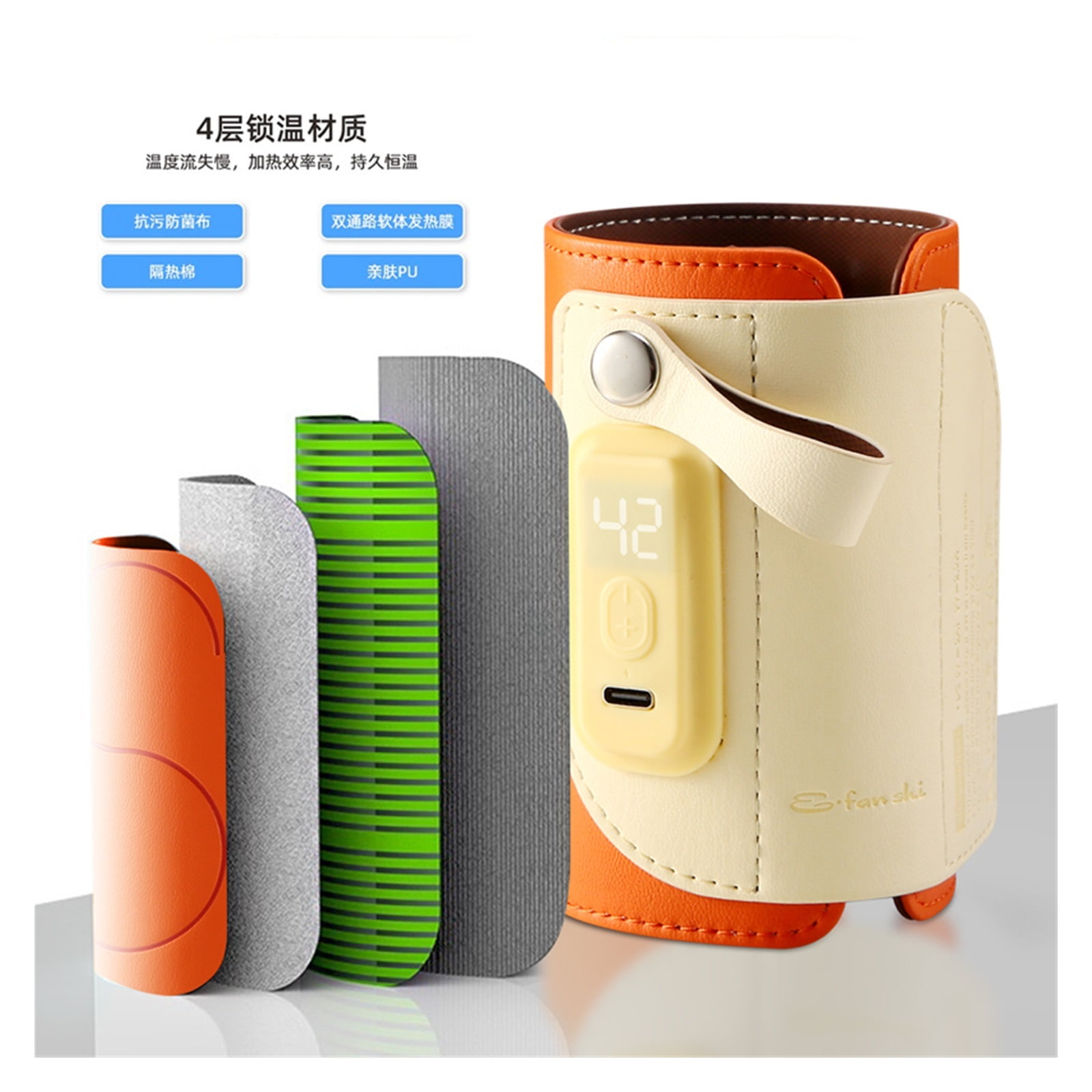 Usb Cloth Bag Milk Heater Portable Bottle Warmer Orange Feeding Bottle ...