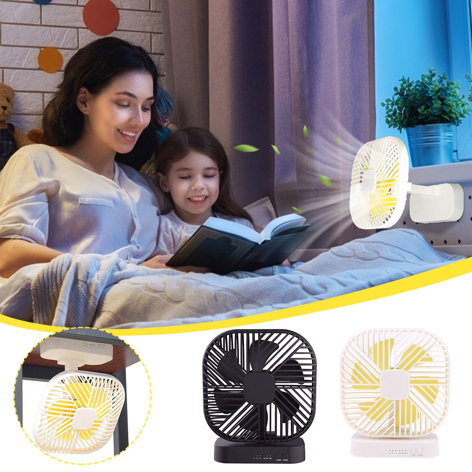 Usb Fan, Aa Battery Powered, Magnetic Desk Fan, 3 Speed Timing ...