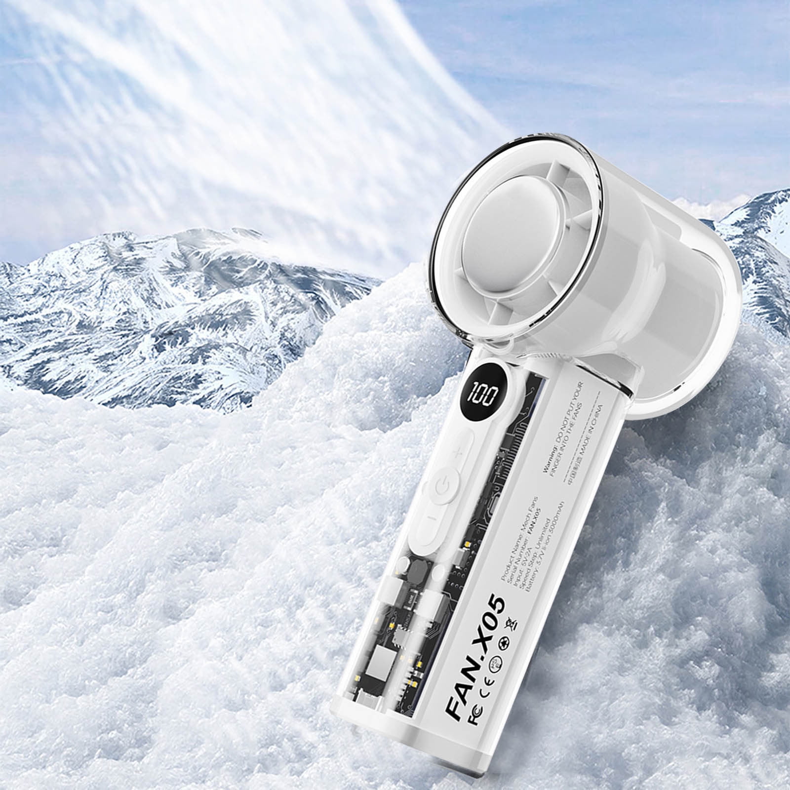 Usb Fan Digital Display Turbo Fan Foldable Handheld Portable Fan ...