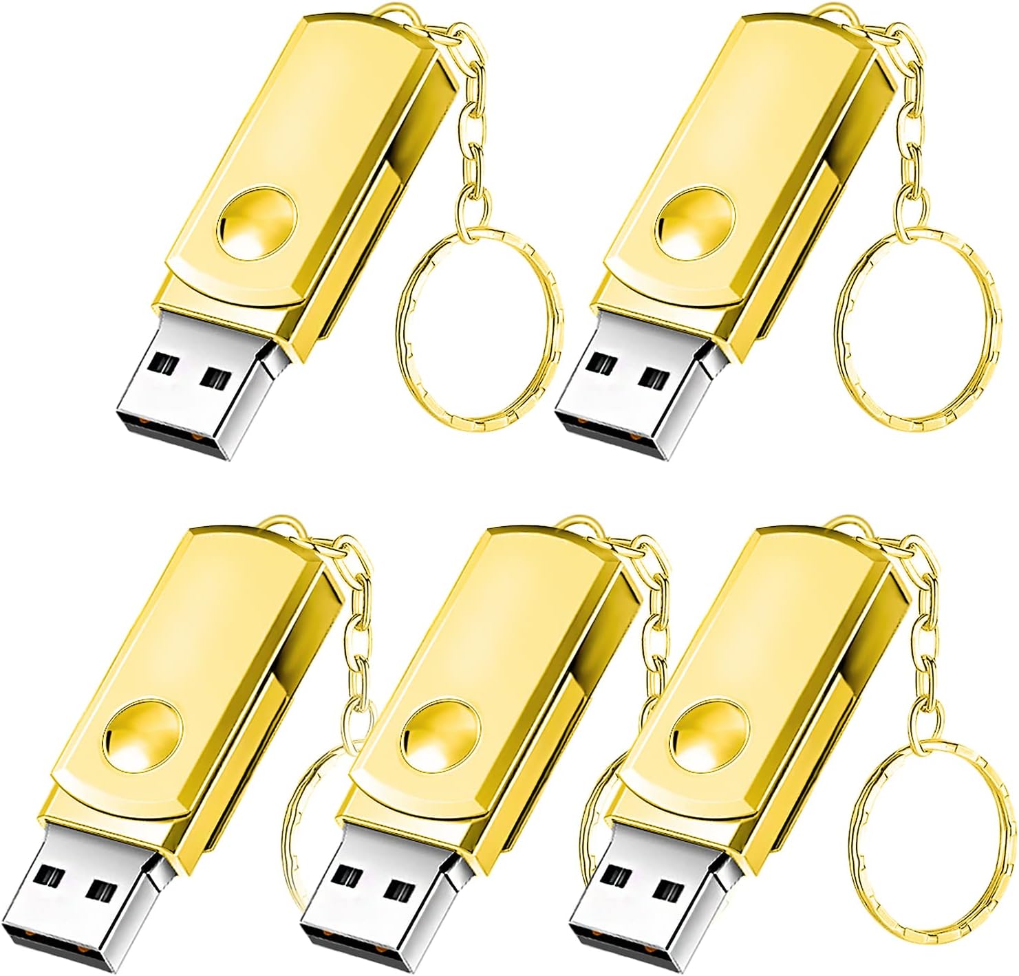 Usb Flash Drive 16Gb 5 Pack, Usb 2.0 16Gb 5 Pack Usb Flash Drive With Keychain, Memory Stick ...