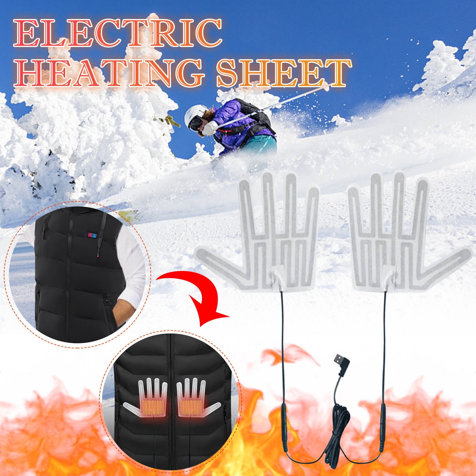 Usb Heating Pad Cloth Heater Carbon Fiber Film Warmer Reusable Hand ...