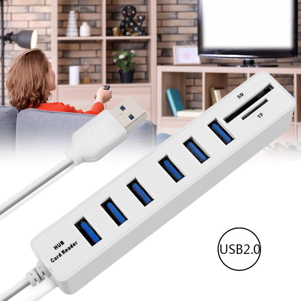 Usb Hub 6 Port Usb 2.0 Data Hub Splitter Usb Extension Storage Memery Card Readers For Pc ...