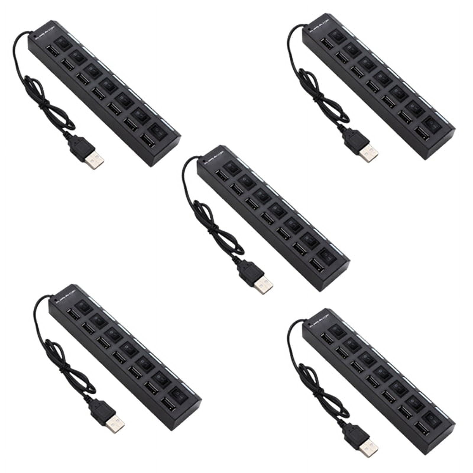 Usb Hub Extender 7 Port Hub Black and White with Switch Light Hub 7 ...