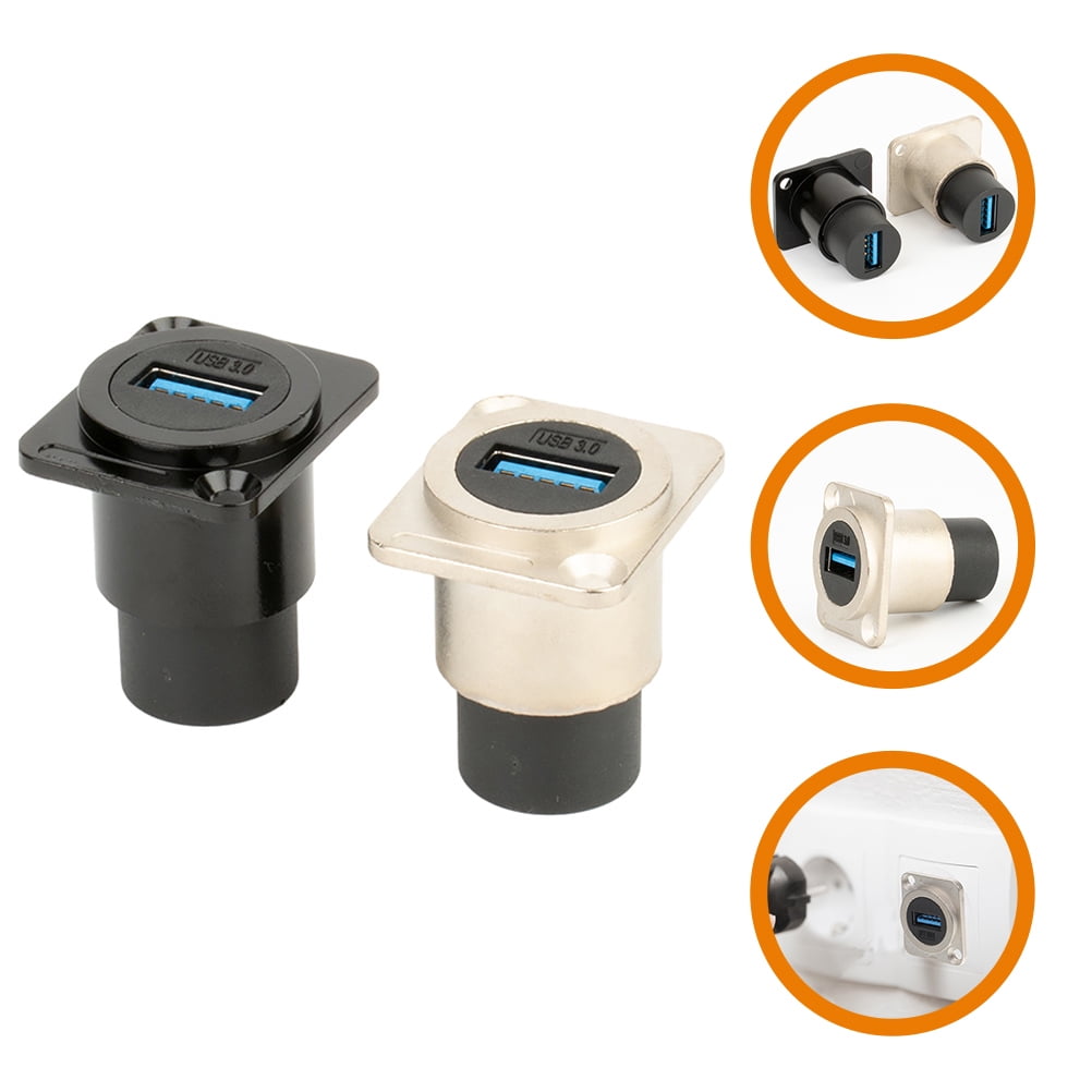 Amosfun USB Panel Mount Pass Through Connector Usb Female Connector ...