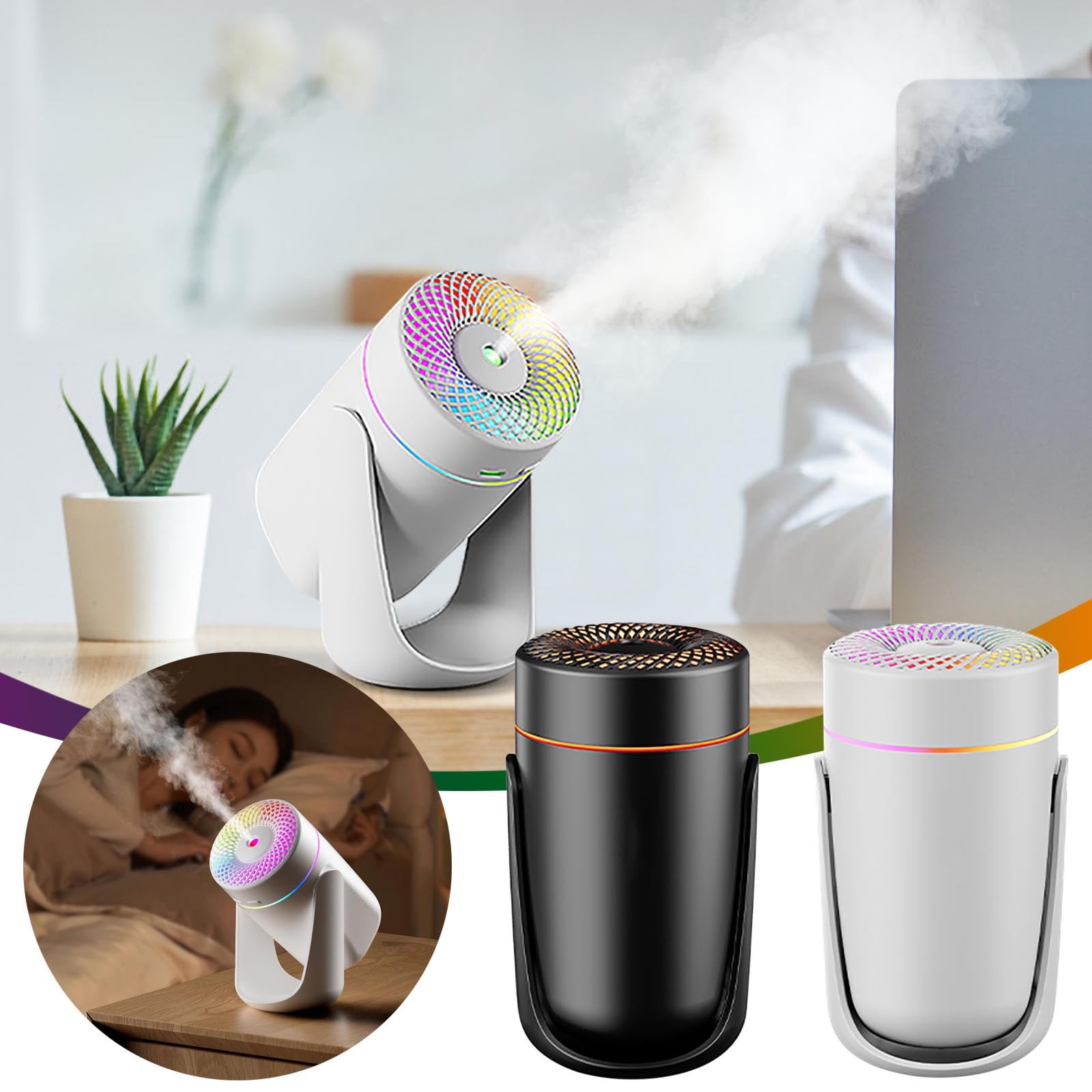 Usb Plug-In Humidifier,Portable Evaporative Fogg,Quiet Operation,Modern ...